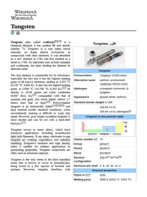 Tungsten Pdf