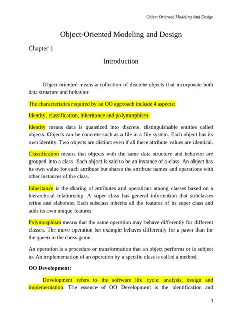 oomd module 1 pdf class computer programming inheritance