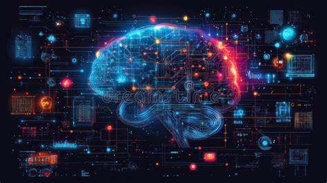 Digital Brain A Neural Network Visualization Stock Illustration Illustration Of Computer