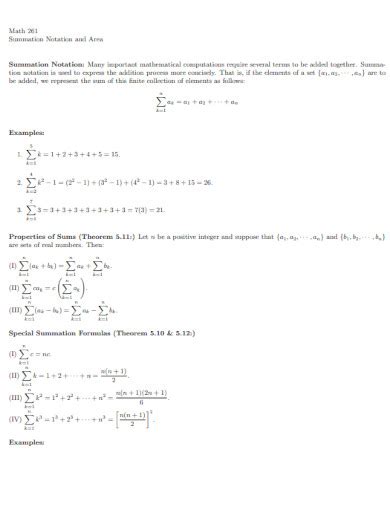 Summation 99 Examples Format How To Solve Pdf