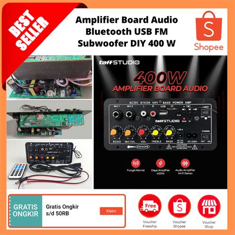 Jual Amplifier Board Audio Bluetooth Usb Fm Subwoofer Diy 400 W Papan