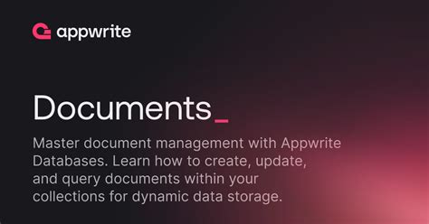 Documents Docs Appwrite Documents Docs Appwrite