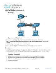 CCNAv SA Docx CCNAv Skills Assessment Topology Assessment Objectives Part Create Topology