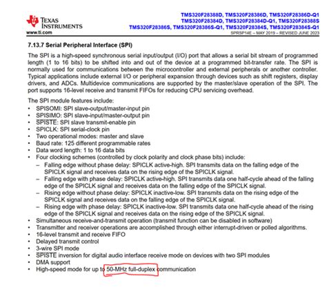 Tms320f28388d Problems With Spi And Its Speed C2000 Microcontrollers Forum C2000™︎