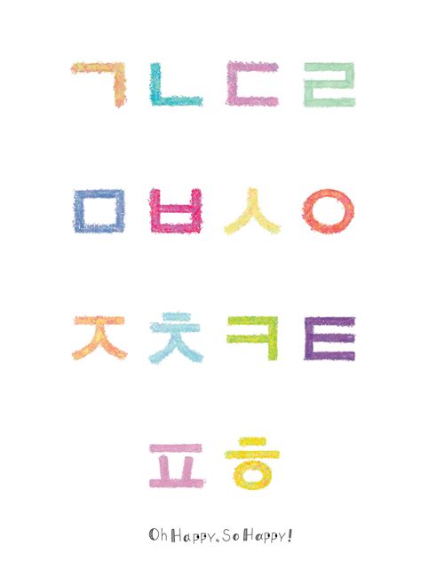 Korean Alphabet Consonants And Vowel Poster 1824 Etsy