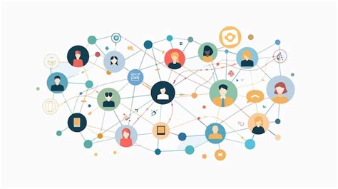 web connection and networking flat vector isolated premium ai