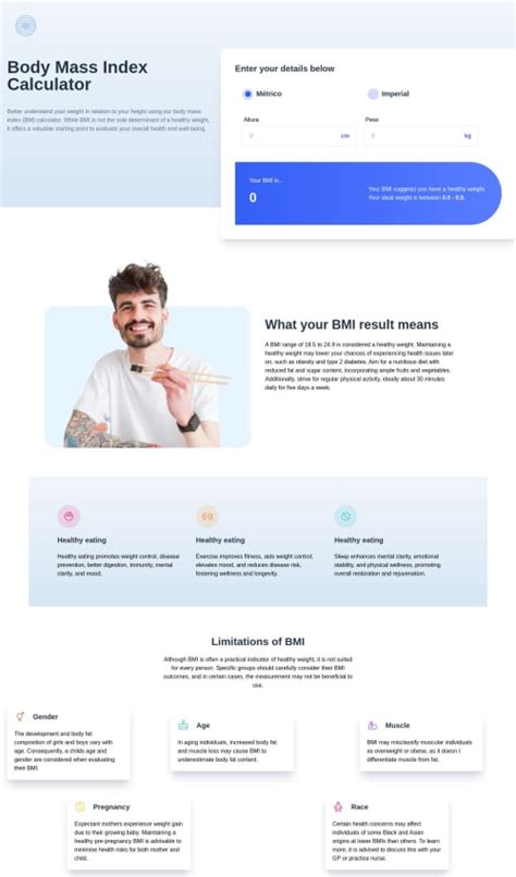Frontend Mentor Body Mass Index Calculator Coding Challenge Solution