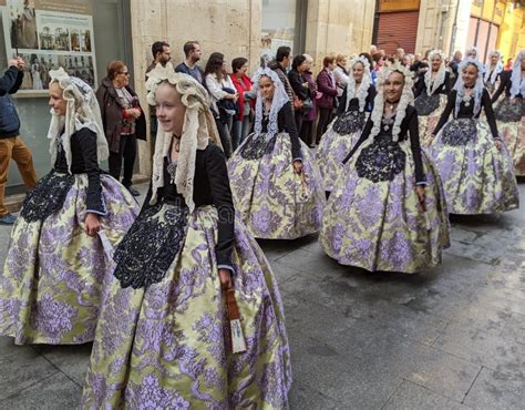Spanish Girls Wearing Traditional Clothing Editorial Image Image Of