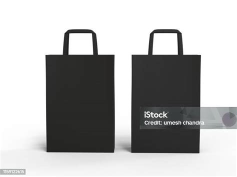 브랜딩 및 모의 를위한 손잡이가있는 종이 가방의 빈 템플릿 3d 렌더링 그림입니다 0명에 대한 스톡 사진 및 기타 이미지 0명 가방 갈색 Istock