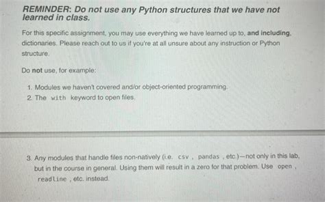 Solved Reminder Do Not Use Any Python Structures That We