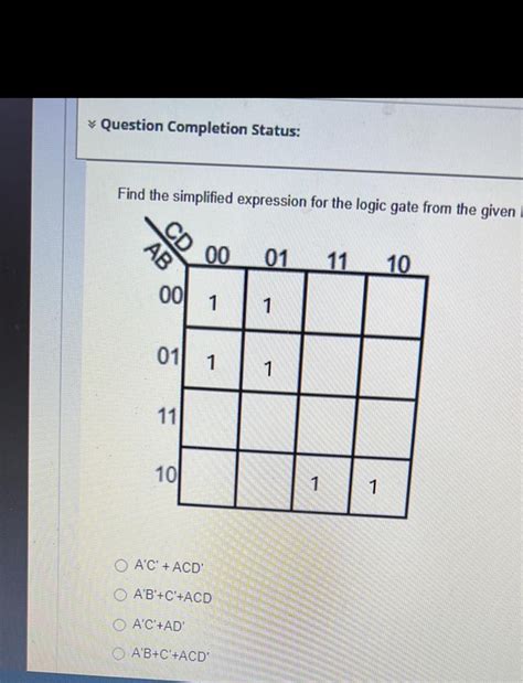 Solved Question Completion Statusfind The Simplified