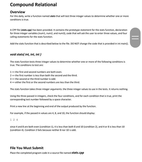solved compound relational overview for this daily write a