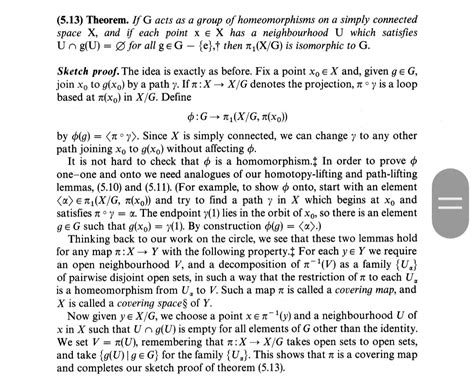 algebraic topology pi colon x to x g is a covering map