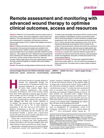Remote Assessment And Monitoring With Advanced Wound Therapy To Optimise Clinical Outcomes