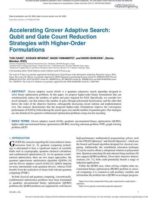 Pdf Accelerating Grover Adaptive Search Qubit And Gate Count Reduction Strategies With Higher