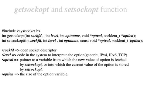 ppt chapter 7 socket option powerpoint presentation free download