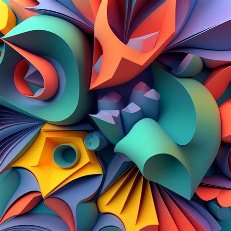 Premium Ai Image 3d Abstract Colorful Shapes Background