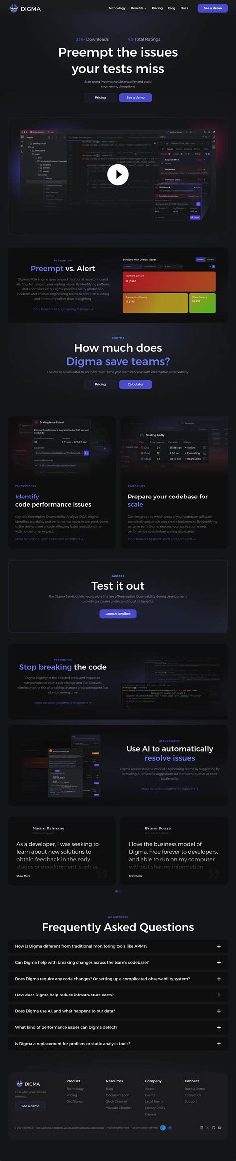 Digma Preemptive Observability Analysis