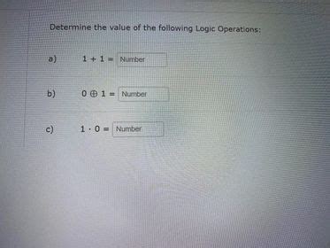 Solved Determine The Value Of The Following Logic Chegg Com