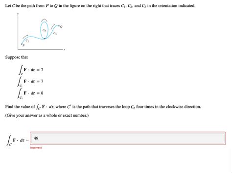 Solved Let C Be The Path From P To Q In The Figure On The Chegg Com