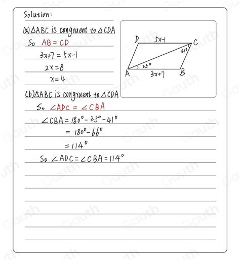 Solved Review Exercise 2 I In The Diagram Abc Is Congruent To Cda 5