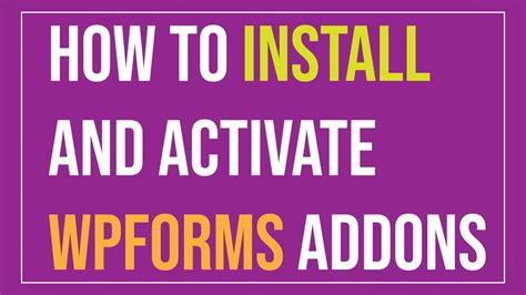 How To Install And Activate WPForms Addons YouTube