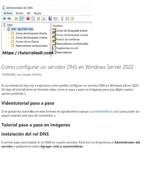 Como Configurar Un Servidor Dns En Windows Server 2022 Tutorialesit Pdf