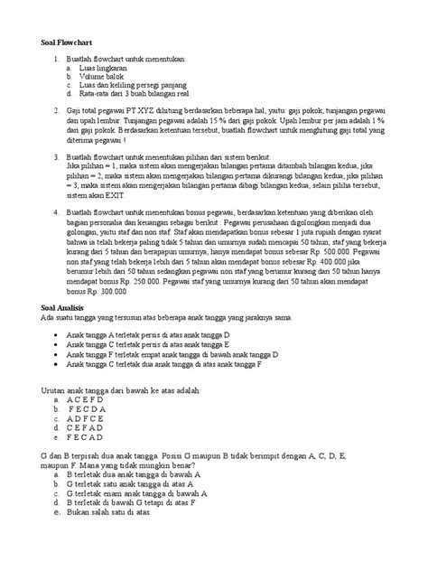 Soal Flowchart Pdf Metode And Bahan Ajar