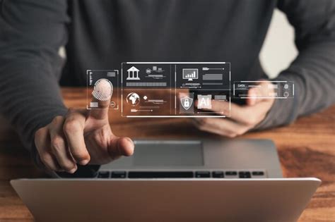 Premium Photo Concept Of Cyber Security Digital Technology Business People Use Fingerprints To