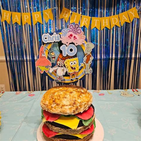 Spong Bob Squre Pants Cake Topper Centerpiece Decorations Etsy