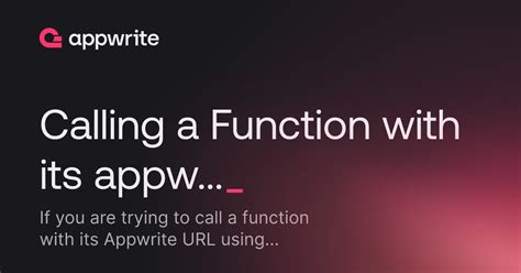Calling A Function With Its Appwrite Url With Api Key Threads Appwrite