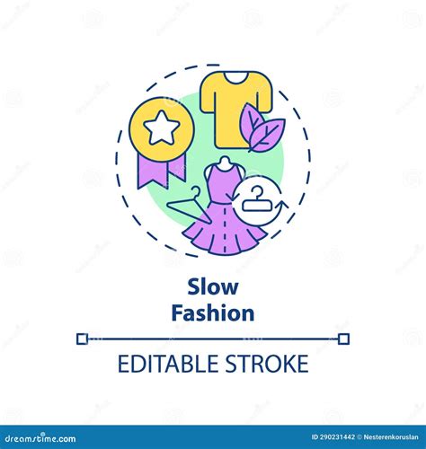 2d Customizable Thin Line Icon Slow Fashion Concept Stock Vector