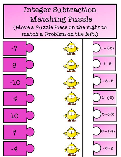 Easter Integer Addition And Subtraction Matching Puzzle Pieces Amped