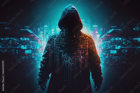 Cybersecurity Computer Hacker With Hoodie Vulnerability And Hacker