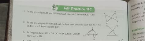 1 In The Given Figure Ab And Cd Bisect Each Other At K Prove That Ac Bd