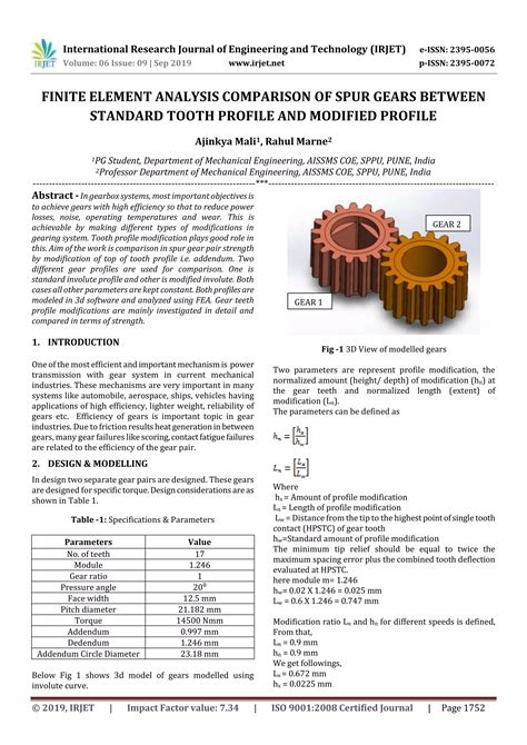 Stress Analysis Of Spur Gear Teeth At Carol Freda Blog