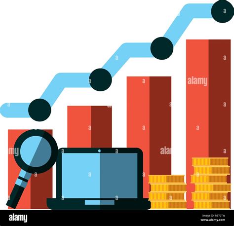 Business Laptop Chart Coins Analysis Stock Vector Image And Art Alamy