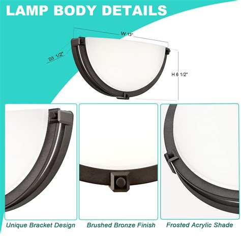 Flynix 13 Inch Dimmable Led Wall Sconce Half Moon Wall Light Fixture