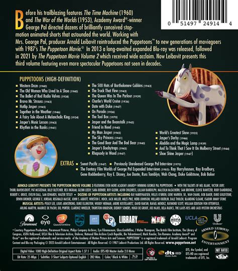 The Puppetoon Movie Volume 3 Blu Ray Limited Edition Puppetoon