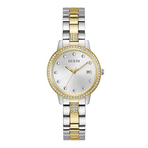 Guess Womens Watch Silver And Gold Tone Case Quartz The Watch House