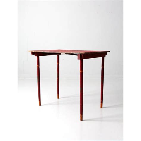 Antique Red Folding Table Chairish