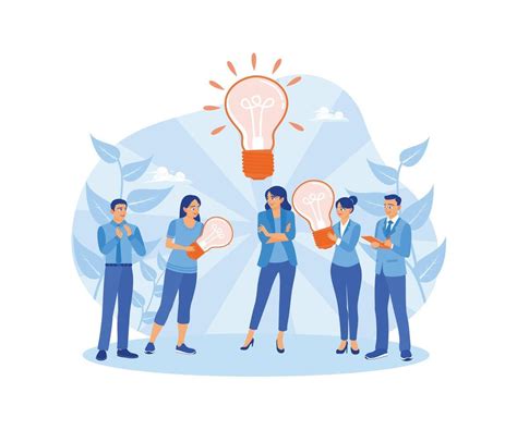 Business Team Discussing Together Share Ideas To Find Solutions Brainstorming Concepts Flat