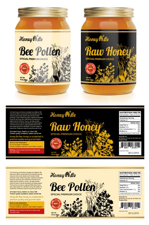 Raw Honey And Bee Pollen Labels Template Dlayouts