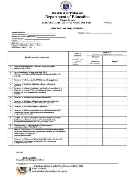 Reclassification Form For School Principal Position Annex B2