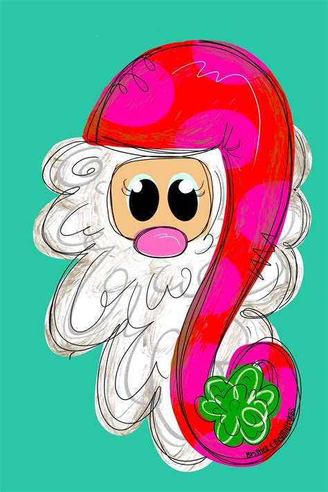 Template Santa Door Hanger Template Whimsical Christmas Hand