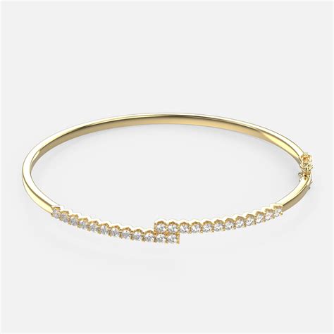 Stunning 14k Gold Diamond Bangle Bracelet Koru Jewelers