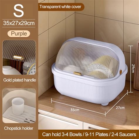 【upgrade】plate Organizer Kitchen Orgenizer Dish Rack With Cover Dish