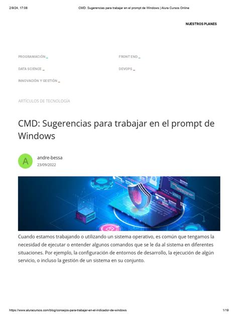 Cmd Sugerencias Para Trabajar En El Prompt De Windows Alura Cursos Online Pdf