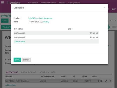 How To Handle Lots And Serial Numbers With Barcodes — Odoo 100 Documentation