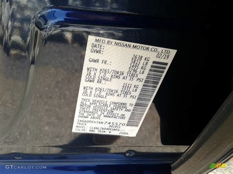 2019 Frontier Color Code Rbg For Arctic Blue Metallic Photo 141154884